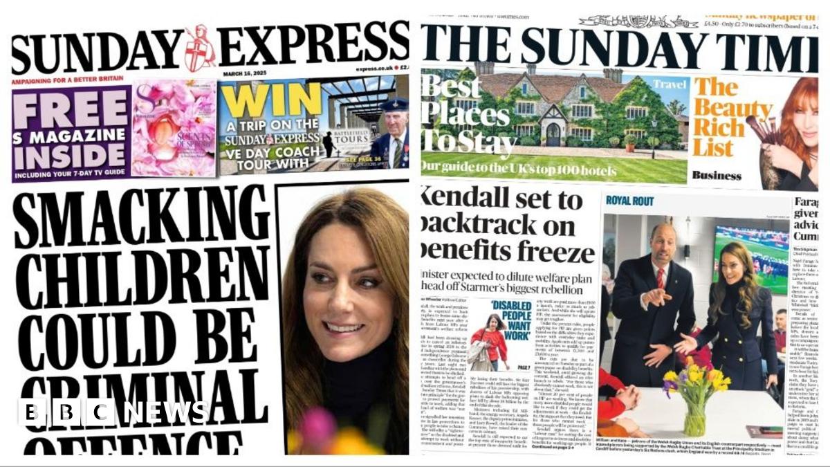 Newspaper headlines: Benefits 'backtrack' and smacking 'could be ...