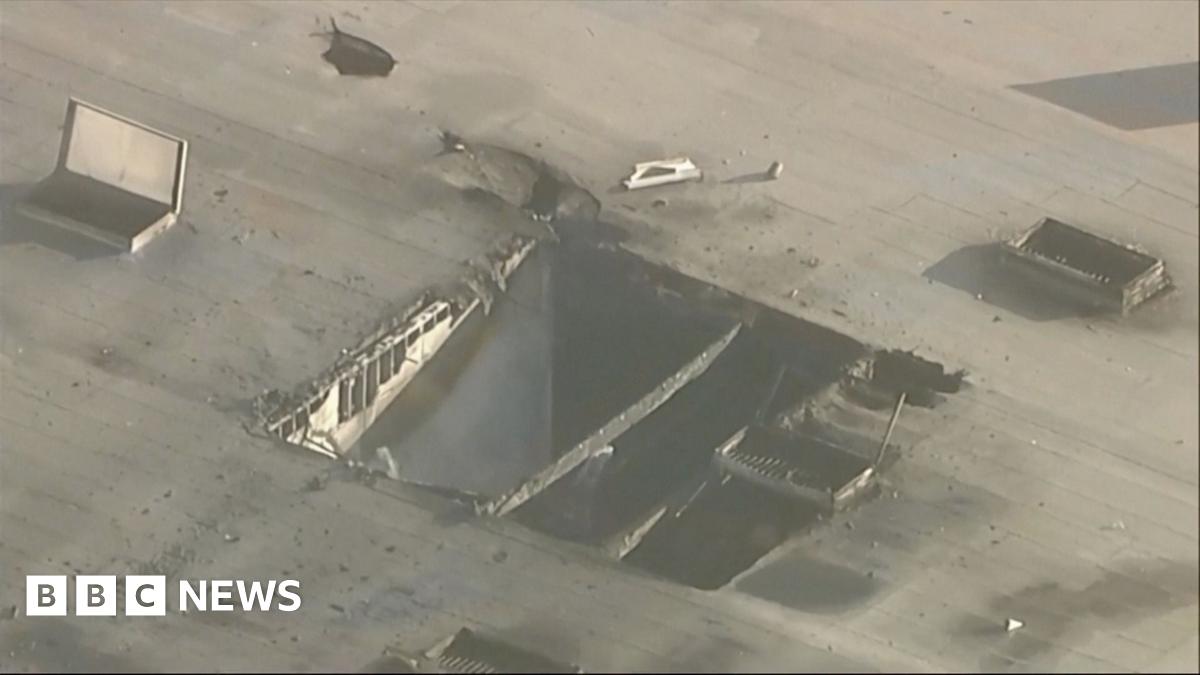 Two Dead After Plane Crashes Into California Factory Bbc News