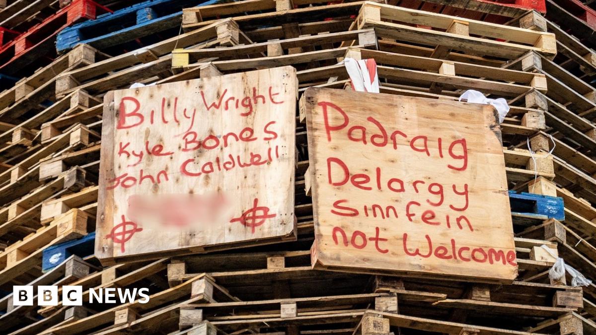 Londonderry: Names placed on bonfire 'sickening' says DUP MLA - BBC News