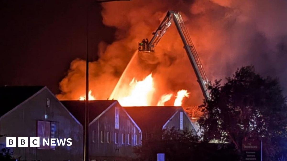 Firefighters tackle 'large' blaze at Gisleham industrial unit - BBC News