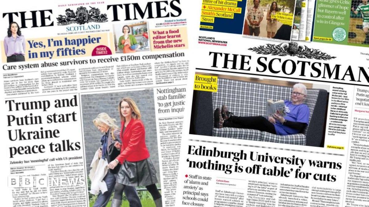Scotland's papers: 'Peace talks' for Ukraine and university cuts - BBC News