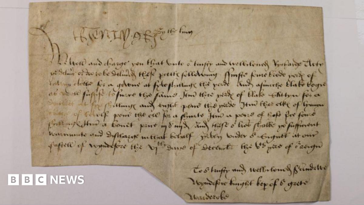 Henry VIII document dating back 500 years auctioned in Jersey - BBC News