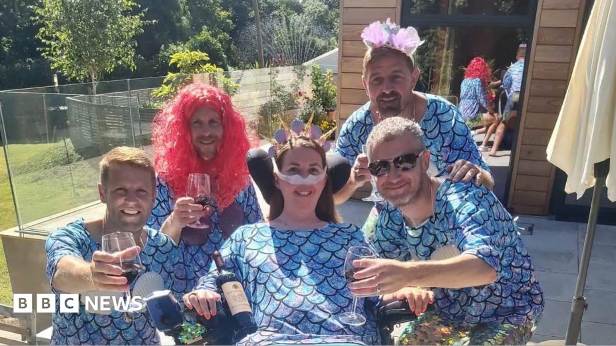 Husband transforms into mermaid to support Guernsey Motor Neurone - BBC ...