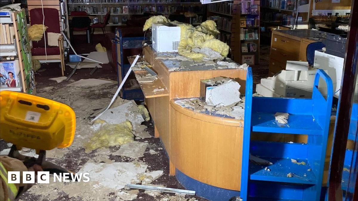 Barrow's Roose Library replacement plans after fire - BBC News