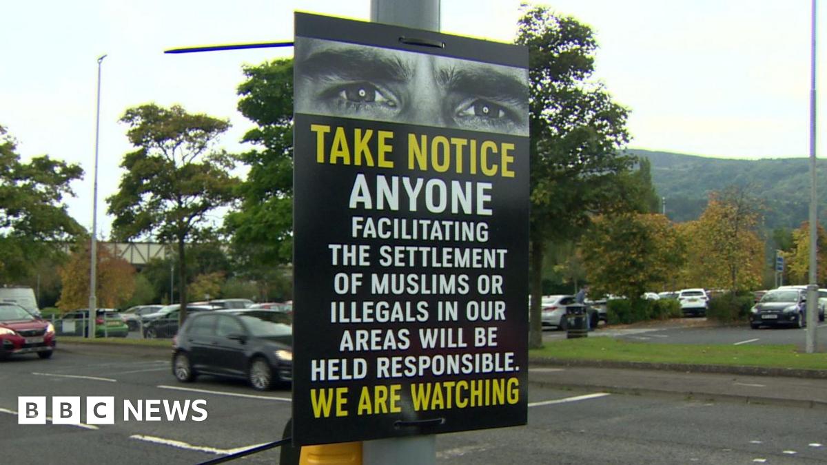 Anti-immigration posters removed from Rathcoole - BBC News