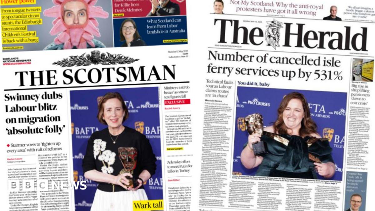 Scotland's papers: Labour's migrant 'blitz' and Bafta winners - BBC News