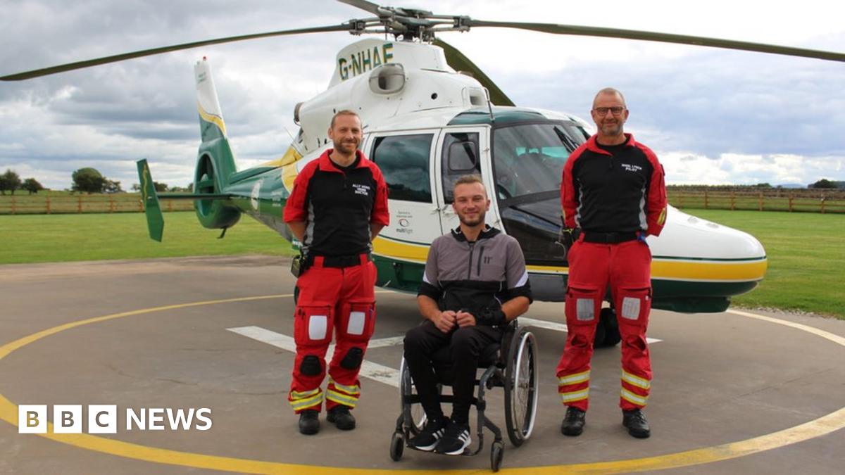 Man paralysed in Cumbria meets paramedics 10 years on - BBC News