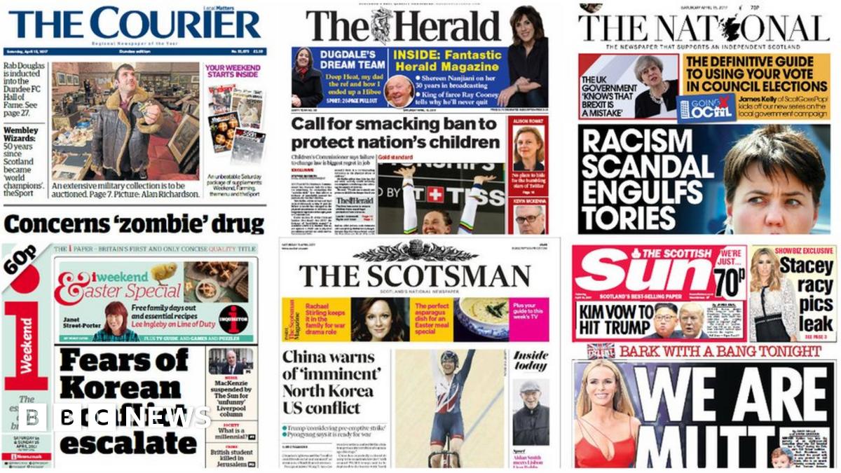 Scotland's papers: Smacking ban and Korean conflict fears - BBC News