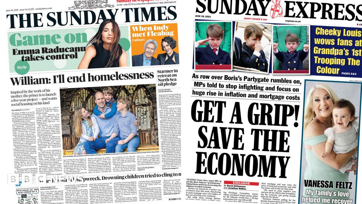 Newspaper headlines: William to end homelessness, and more Partygate ...