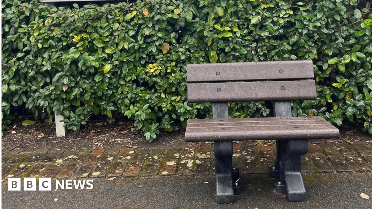 Tiny bench causes big controversy in Basingstoke - BBC News