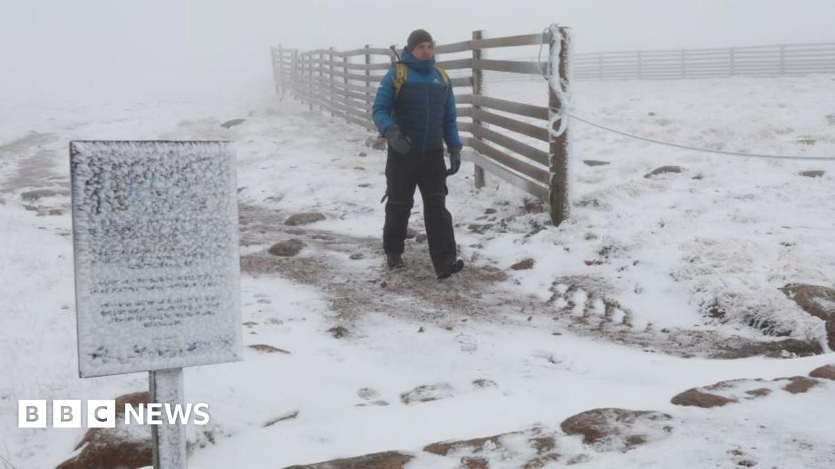 Snow on Scotland's highest mountains as winds bring Arctic air - BBC News