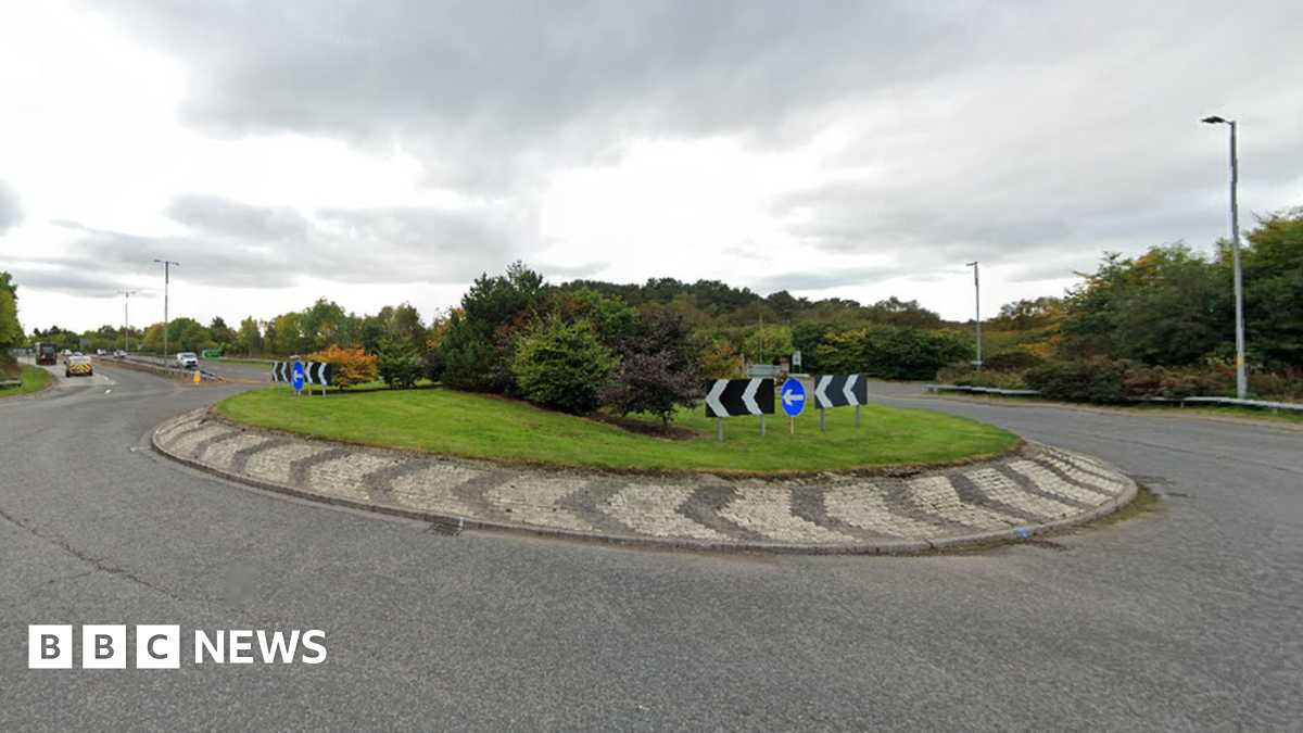 Woman in critical condition after A96 roundabout crash - BBC News