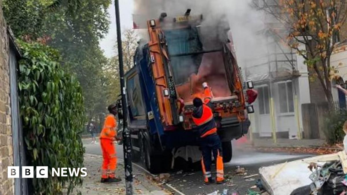 Brixton bin lorry fire prompts warnings over battery disposal - BBC News