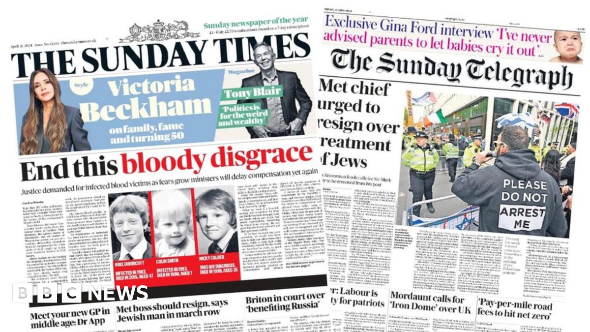 Newspaper headlines: Posh Spice at 50 and calls for 'Met chief to ...