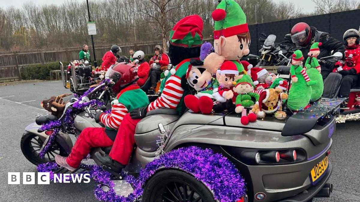 Reading Toy Run: Biker convoy delivers festive cheer - BBC News