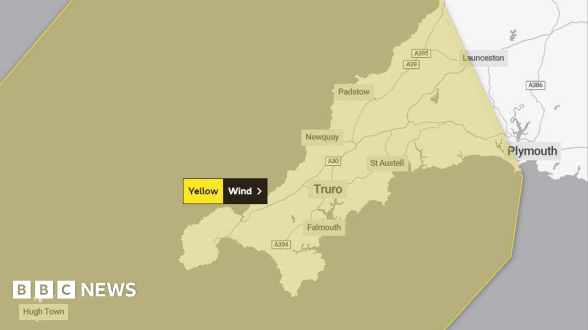Storm Betty brings yellow warning for wind in Cornwall and Scilly - BBC ...