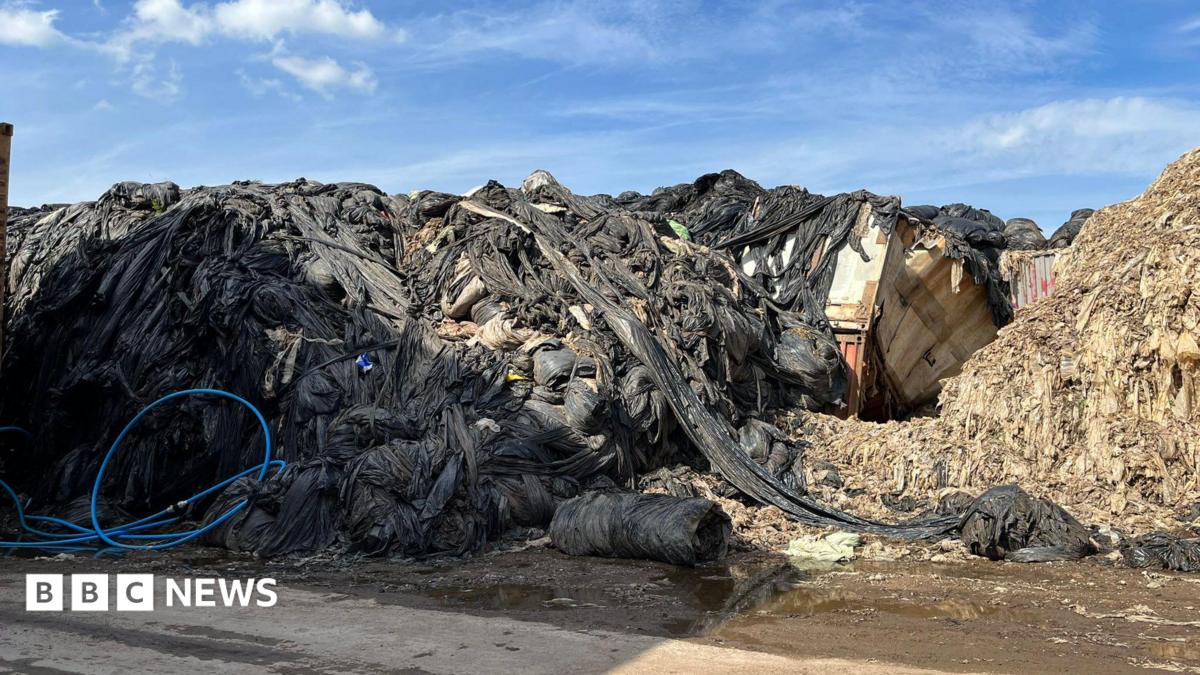 Crews to monitor large Colwick waste fire through the night - BBC News