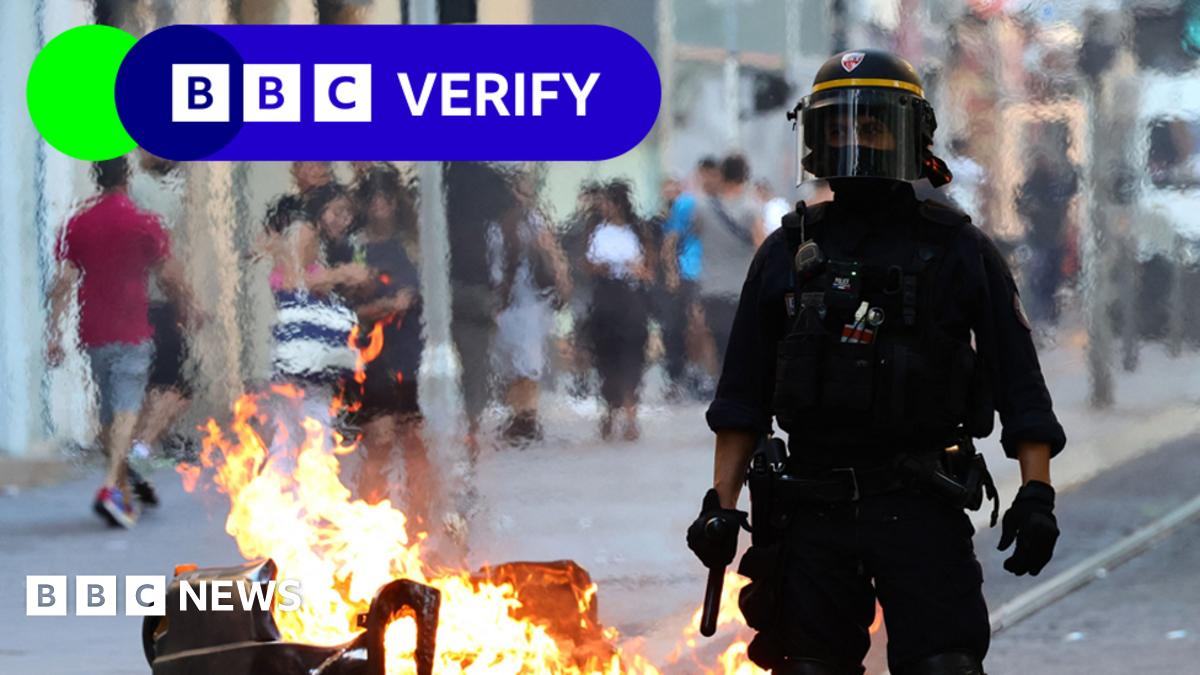 False posts about French riots spread online - BBC News