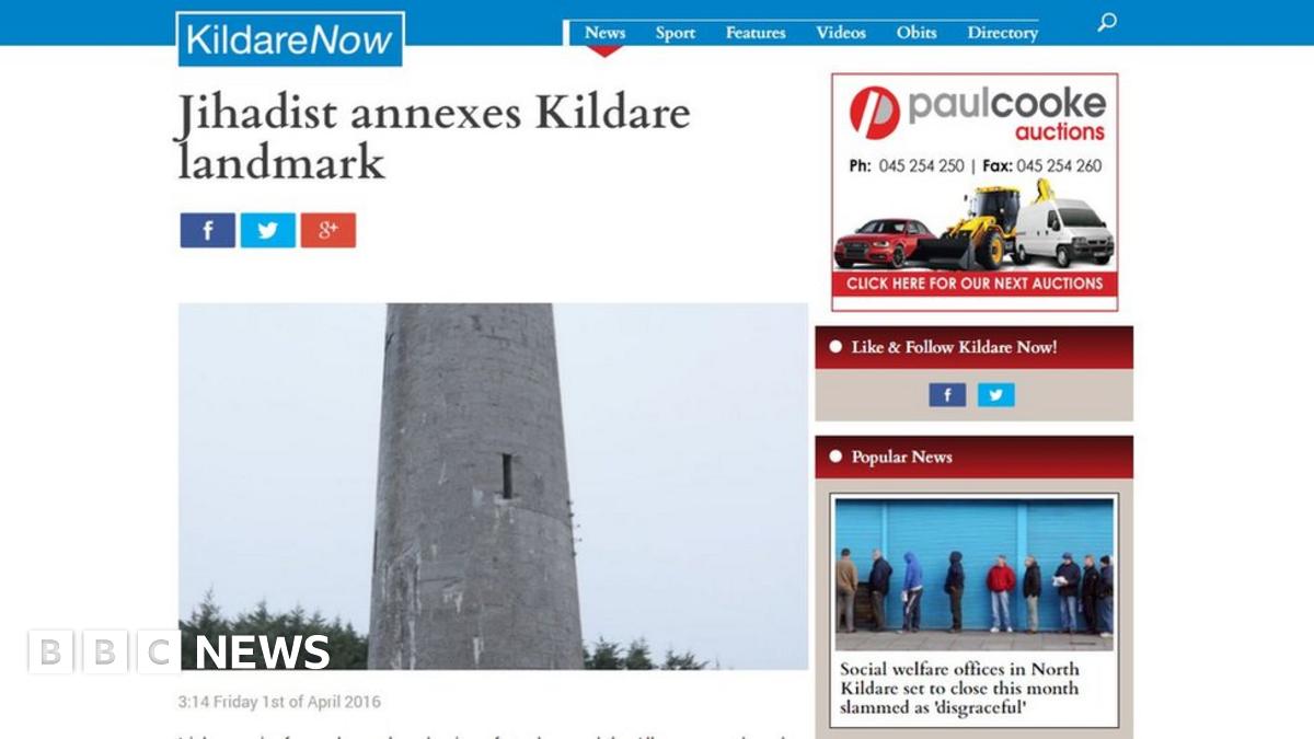 Kildare news site sorry after 'Isis Paddy Jihadi' April Fool - BBC News