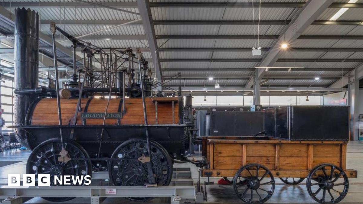 First passenger steam train Locomotion No.1 heading to Derby - BBC News