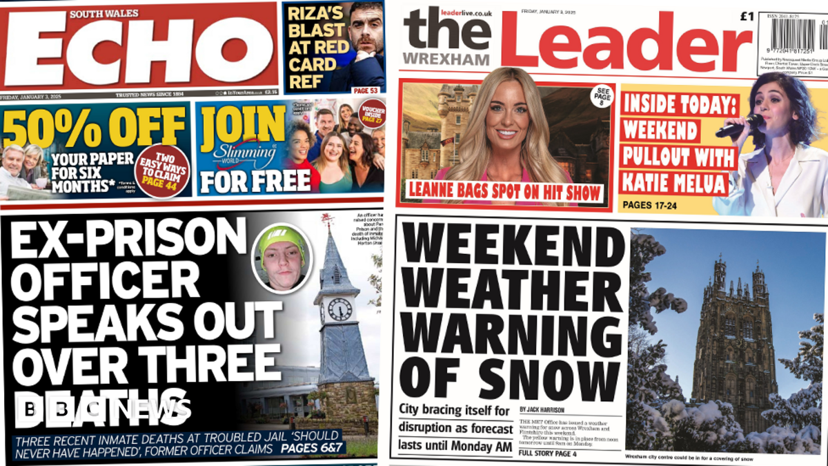 Wales' papers: Ex-officer's shock prison claims and snow warning - BBC News