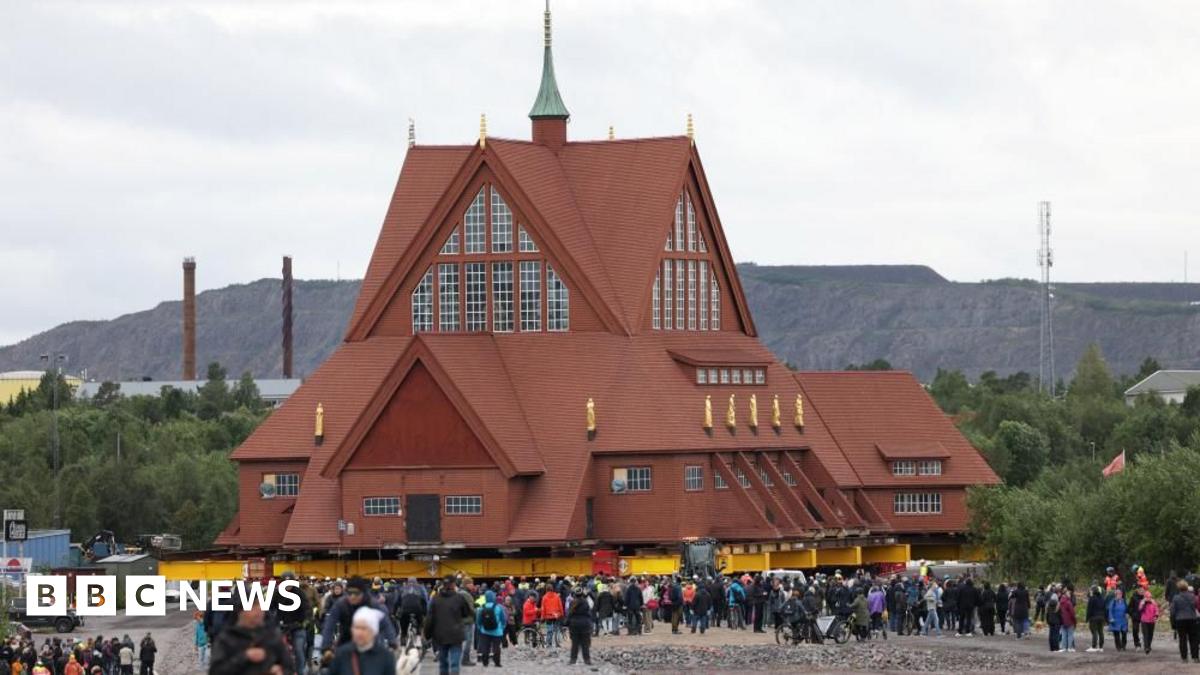 Landmark 113-year-old Swedish church arrives at new home after two day ...