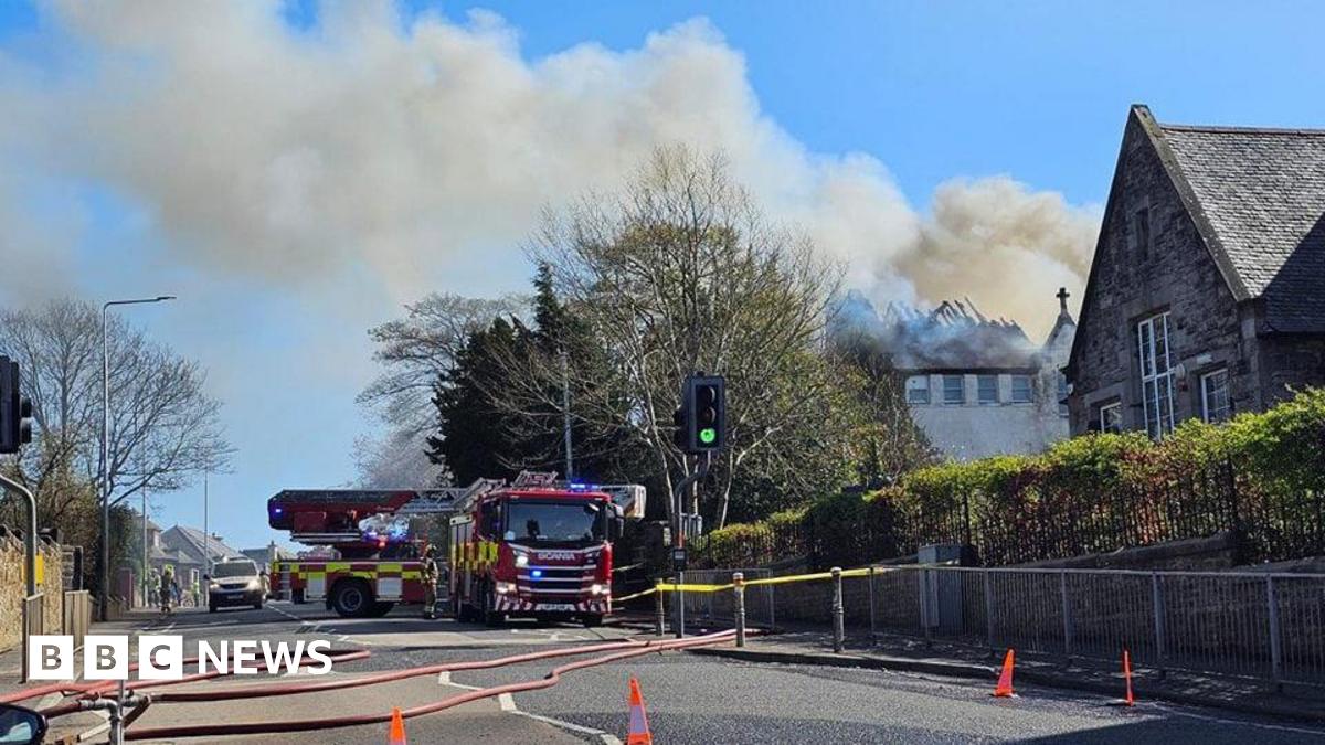 Crews tackling 'well-developed' fire at former Fife convent - BBC News