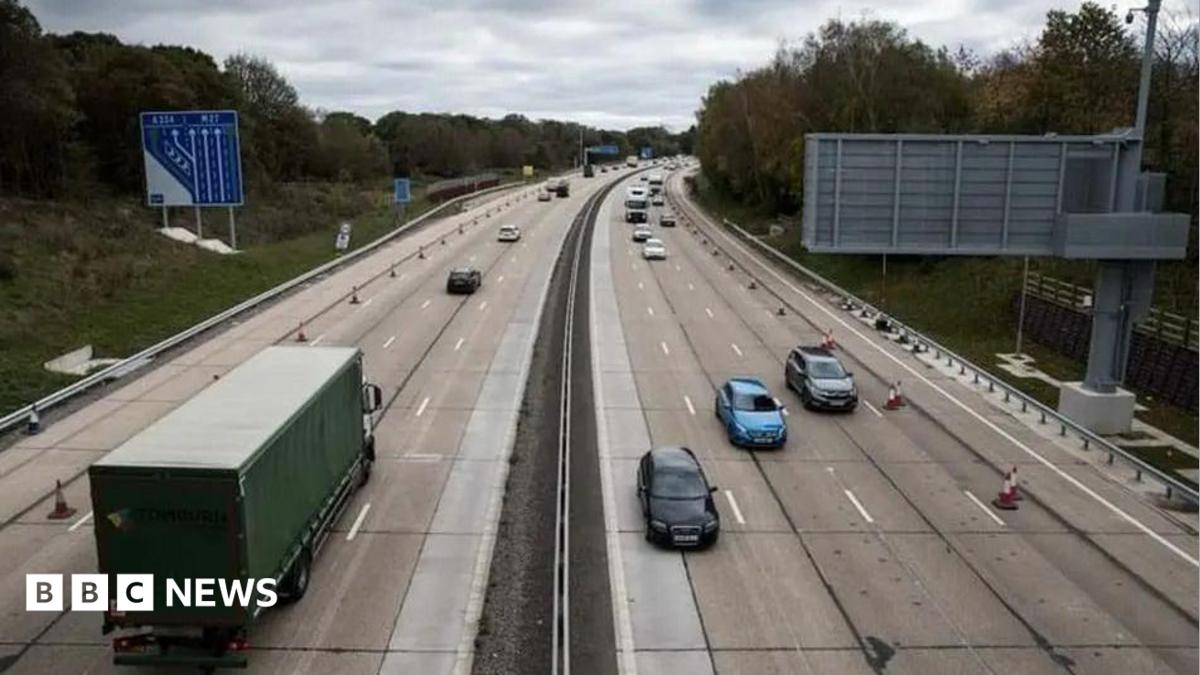 M27 lane closures to lift as works near completion - BBC News