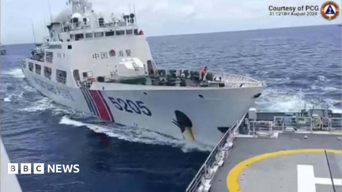China and Philippines trade blame as ships collide - BBC News