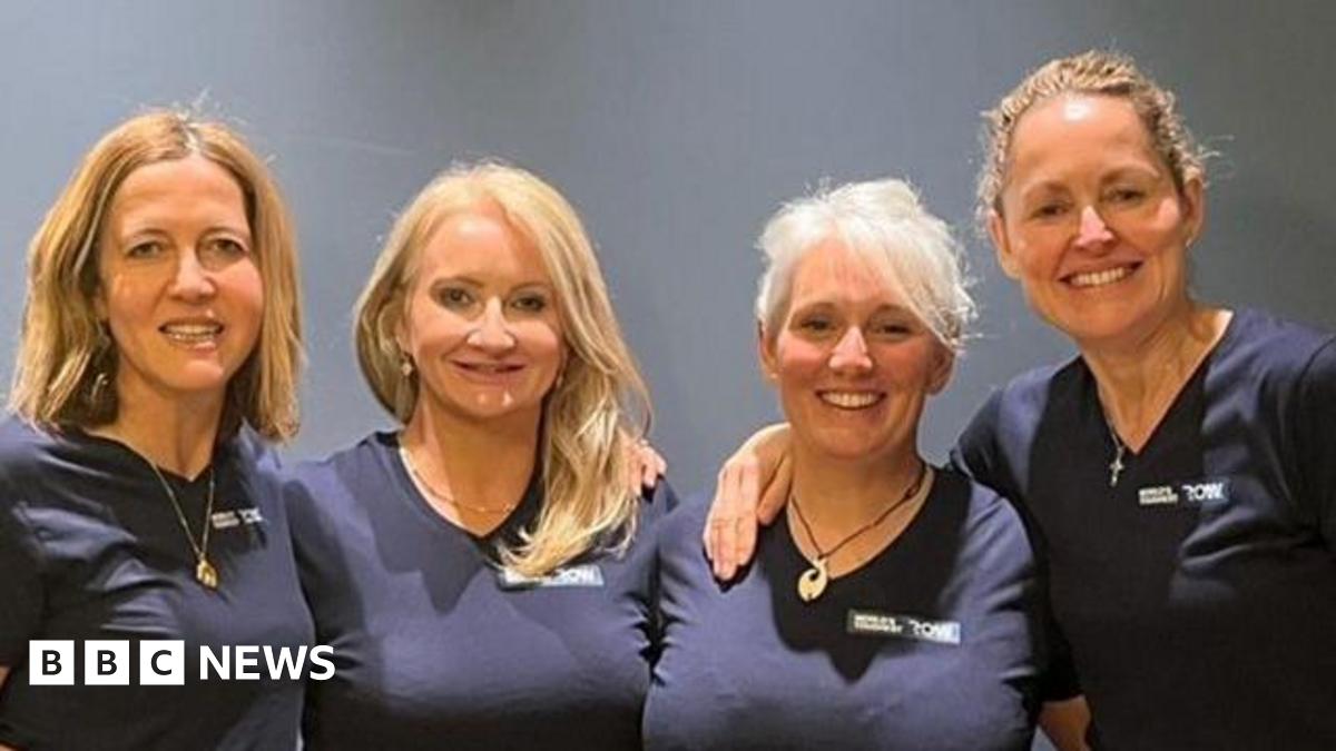 Crewe woman and three friends take on Atlantic rowing challenge - BBC News