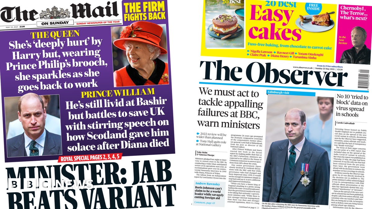 Newspaper headlines: Jab beats variant and BBC review to be widened ...