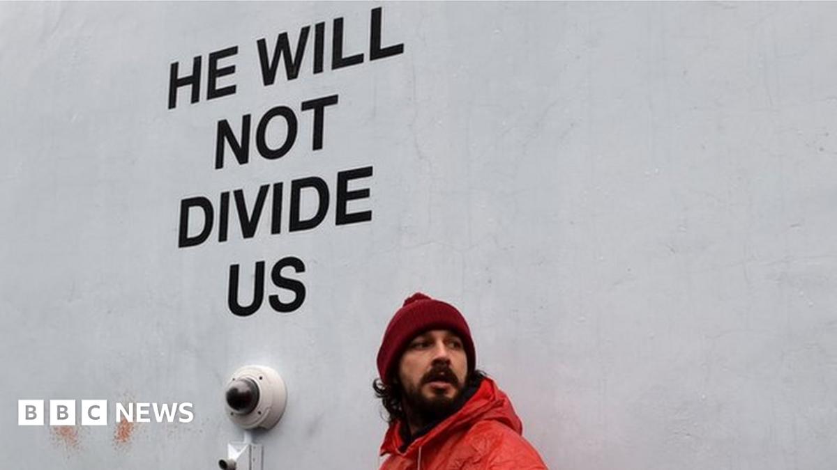 Shia LaBeouf Trump protest shut down again after moving to Liverpool ...