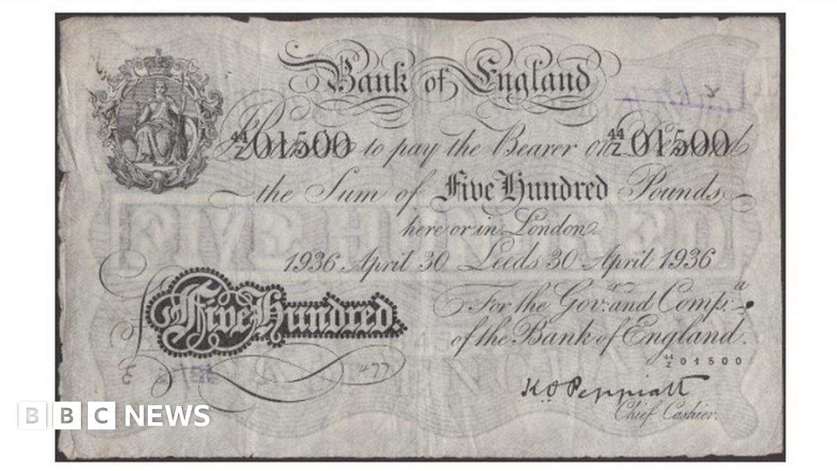 Rare £500 Leeds banknote sells for £24k at auction - BBC News