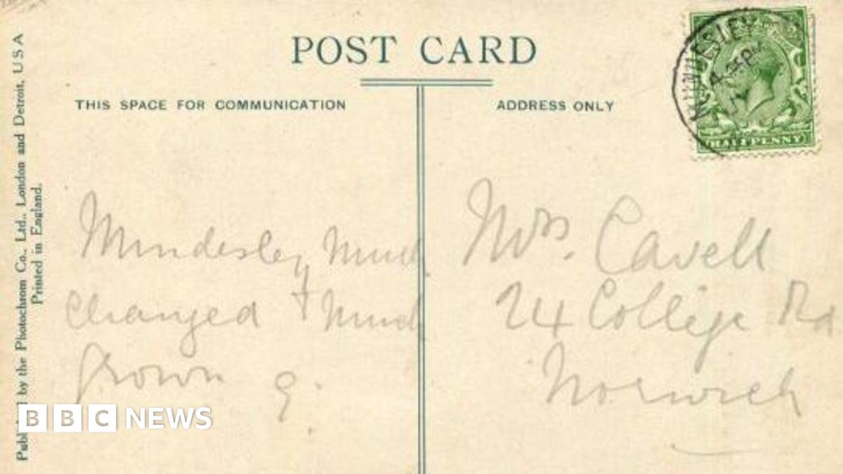 Rare postcard from Edith Cavell sells at auction for €1k - BBC News