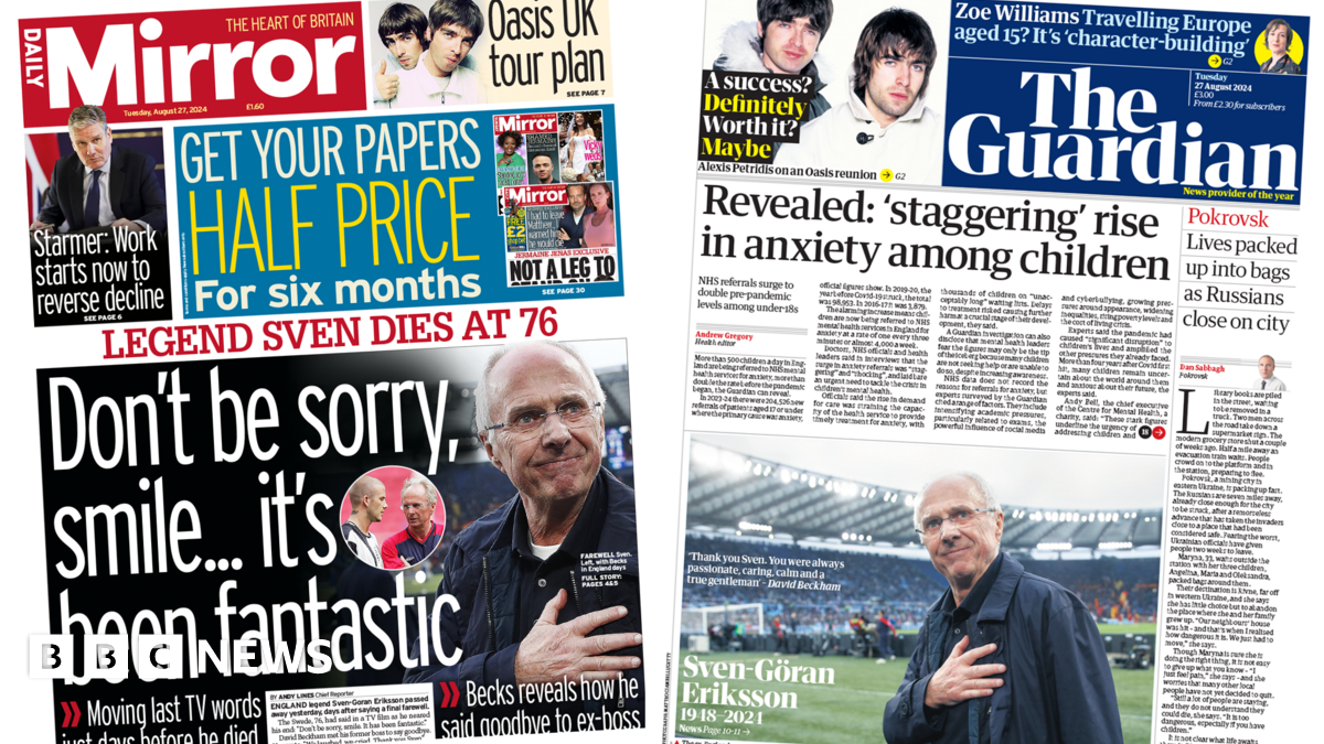 Newspaper headlines: 'Don't be sorry, smile' and 'staggering rise' in ...