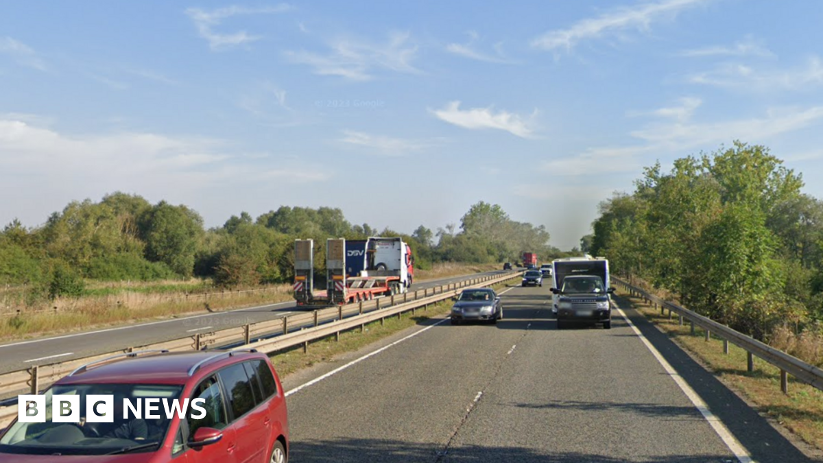A45 Rushden crash: Motorcyclist killed after van collision - BBC News