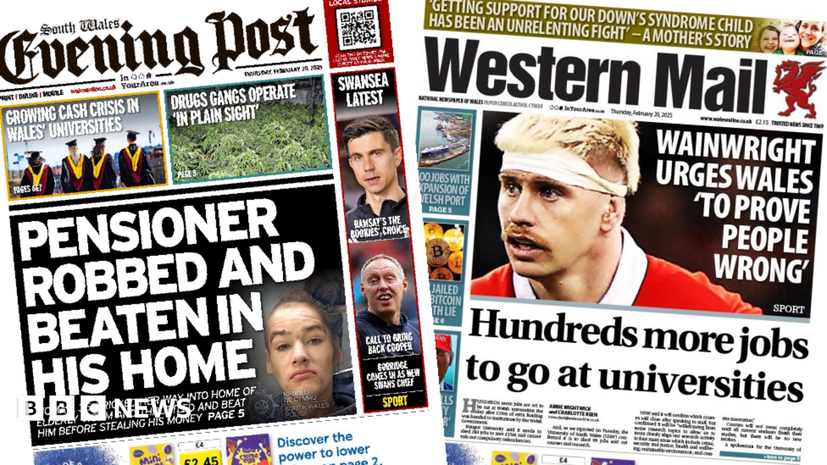 Wales' papers: Pensioner beaten in own home and hundreds of university ...