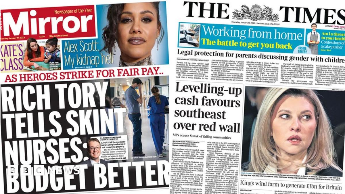 Newspaper headlines: 'Kate's brave face' and 'biggest NHS strikes ever ...