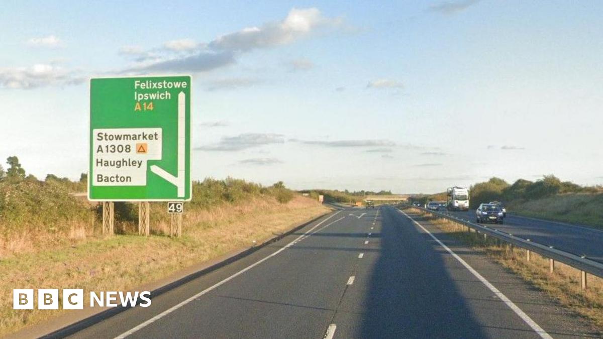 Part of A14 in Suffolk reopens following serious crash - BBC News
