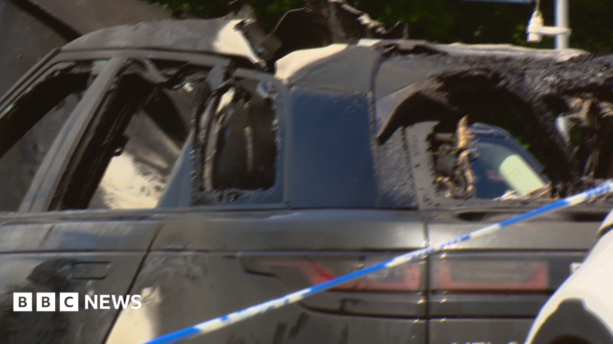 Luxury cars worth £850,000 damaged in Land Rover garage fire - BBC News