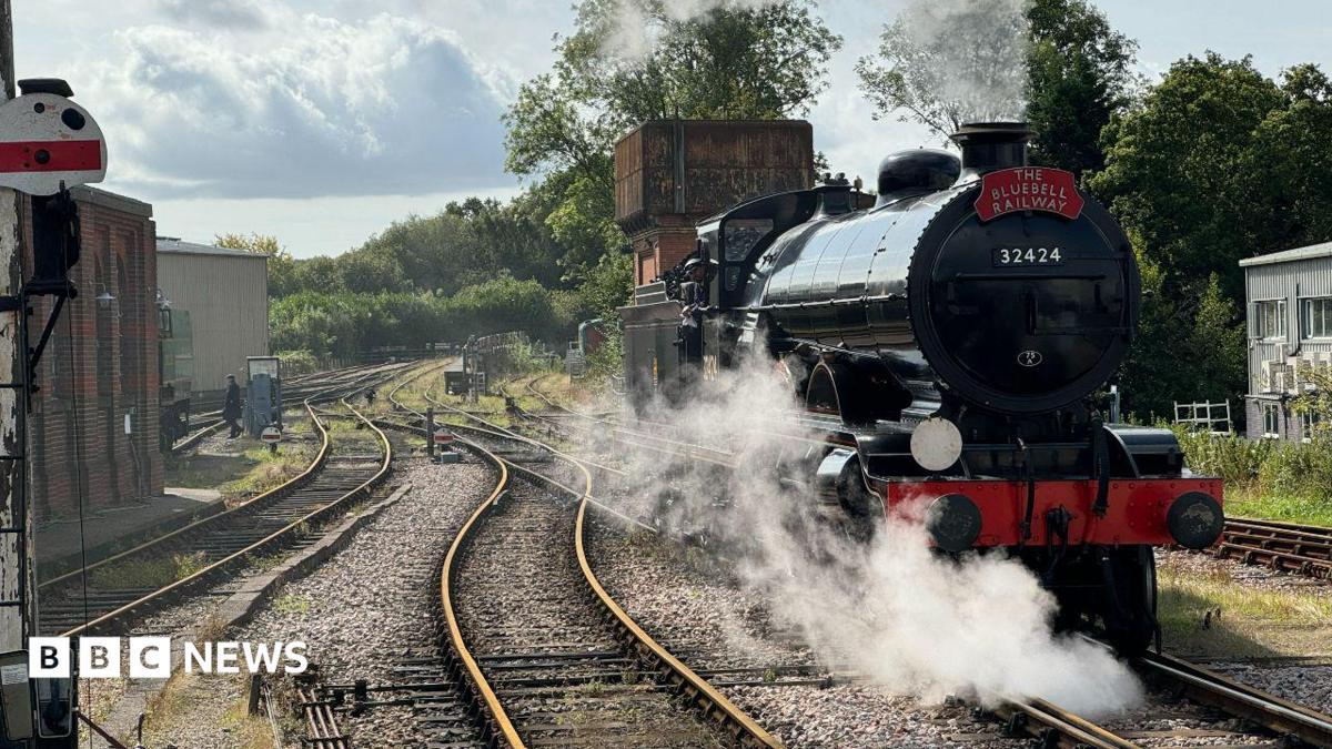 Bluebell Railway: Sussex welcomes new steam locomotive - BBC News