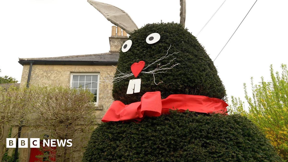Why giant Easter bunny was created in small town - BBC News