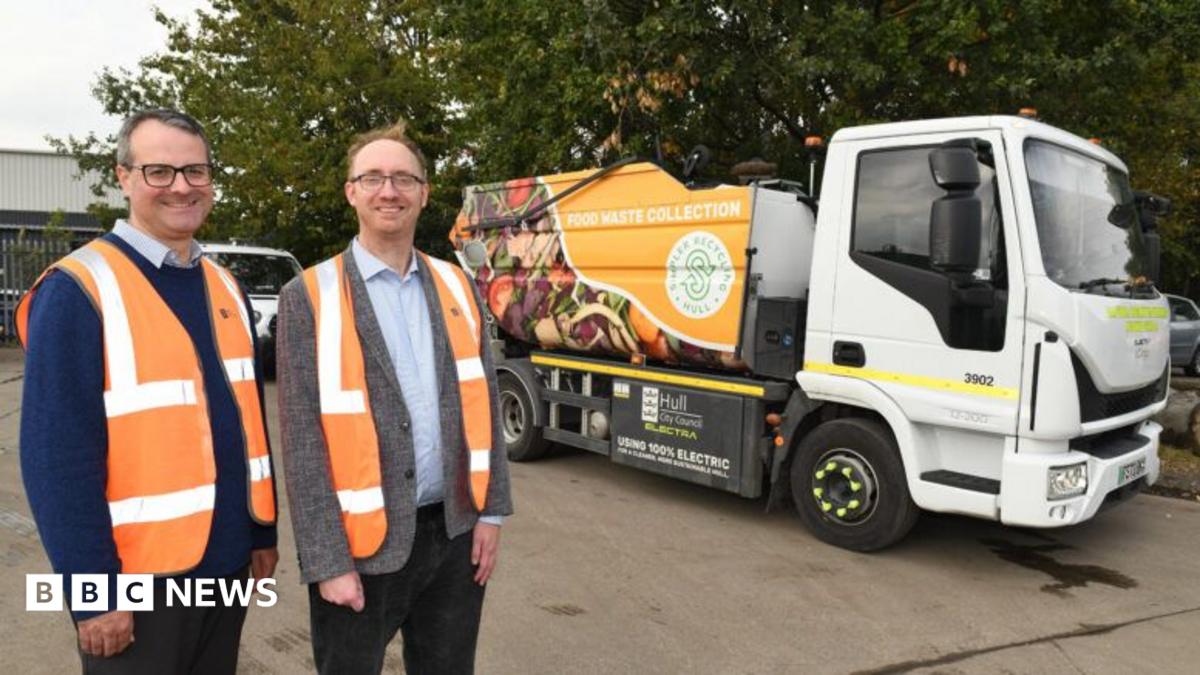 Hull City Council unveils its first fully electric bin lorry - BBC News