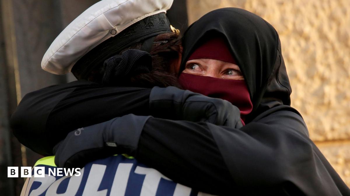 Danish policewoman investigated for hugging niqab-wearing protester ...