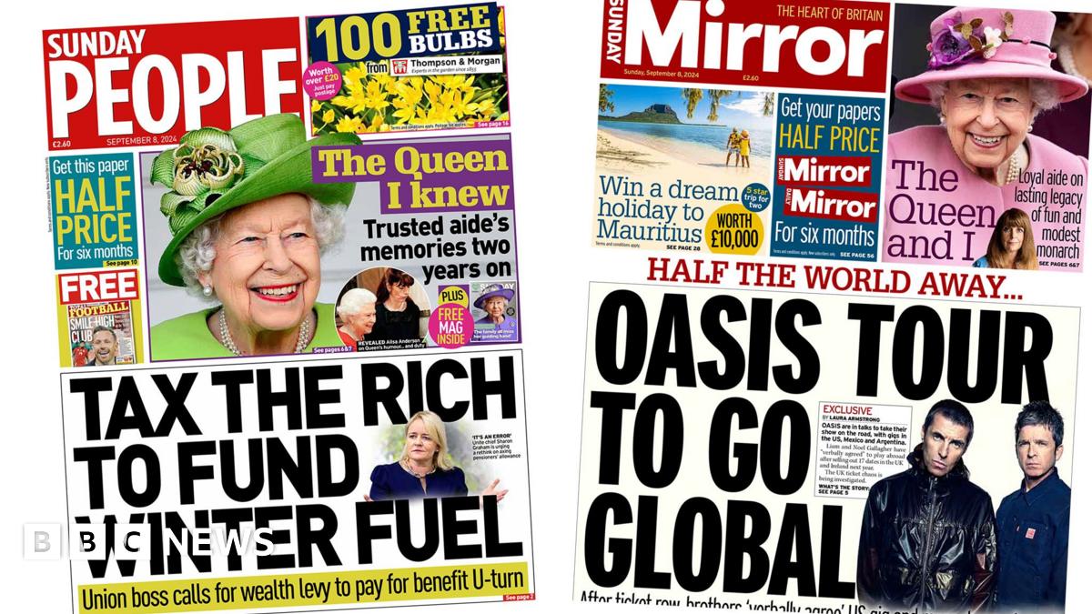 Newspaper headlines: 'Tax the rich' for winter fuel and Oasis go global ...
