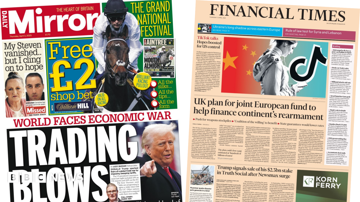 Newspaper headlines: 'World faces economic war' and 'TikTok talks ...