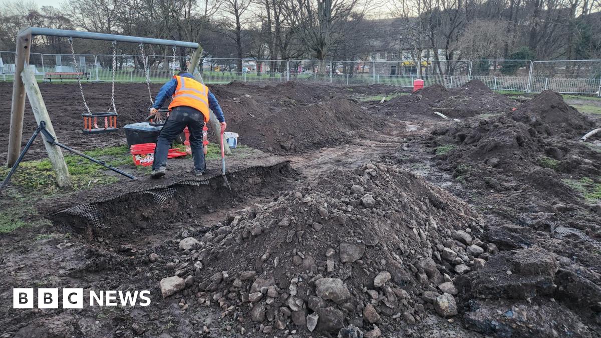 Wooler playpark where 176 bombs were found closed until summer - BBC News