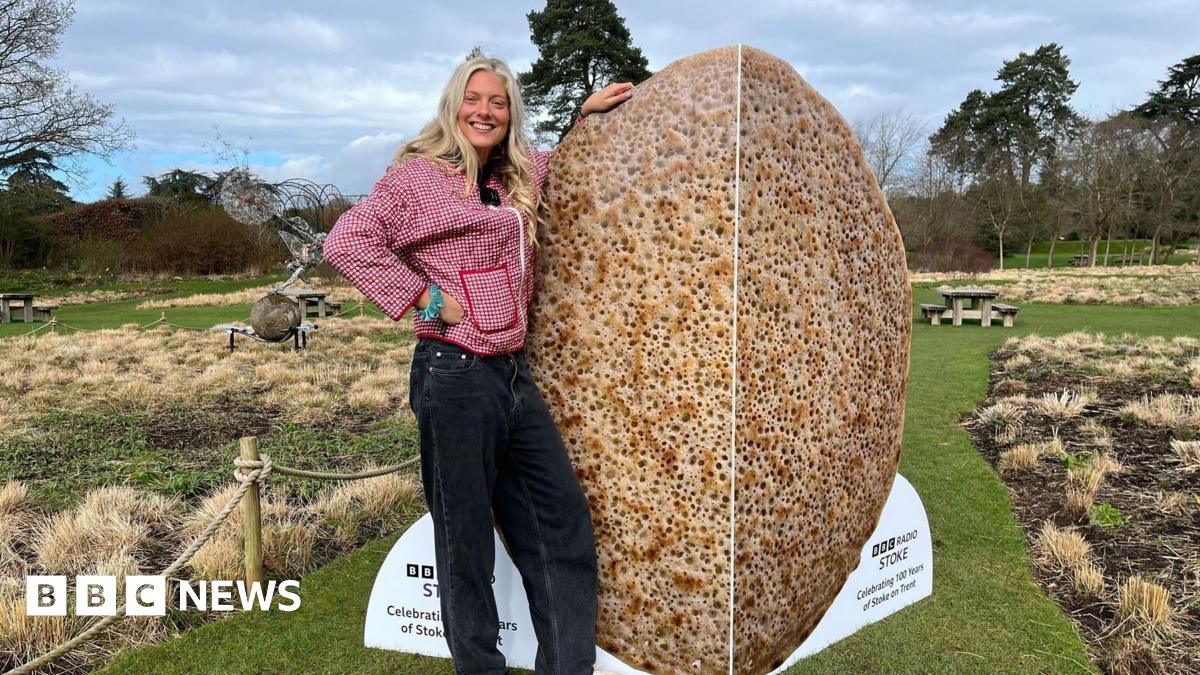 Giant oatcake card and stories to mark Stoke-on-Trent at 100 - BBC News