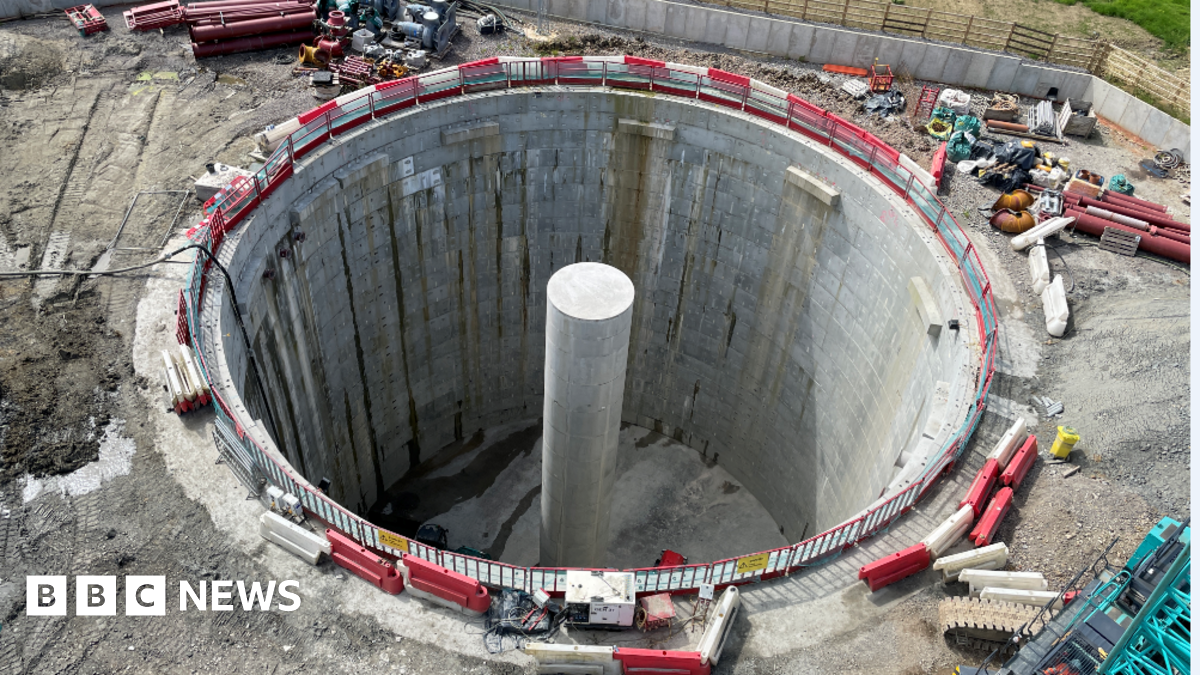 Huge storm overflow water tank built to prevent flooding - BBC News