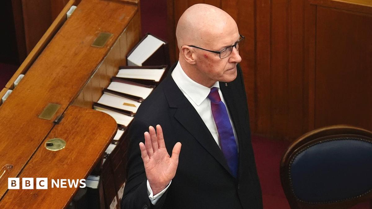 John Swinney sworn in as Scotland's first minister - BBC News